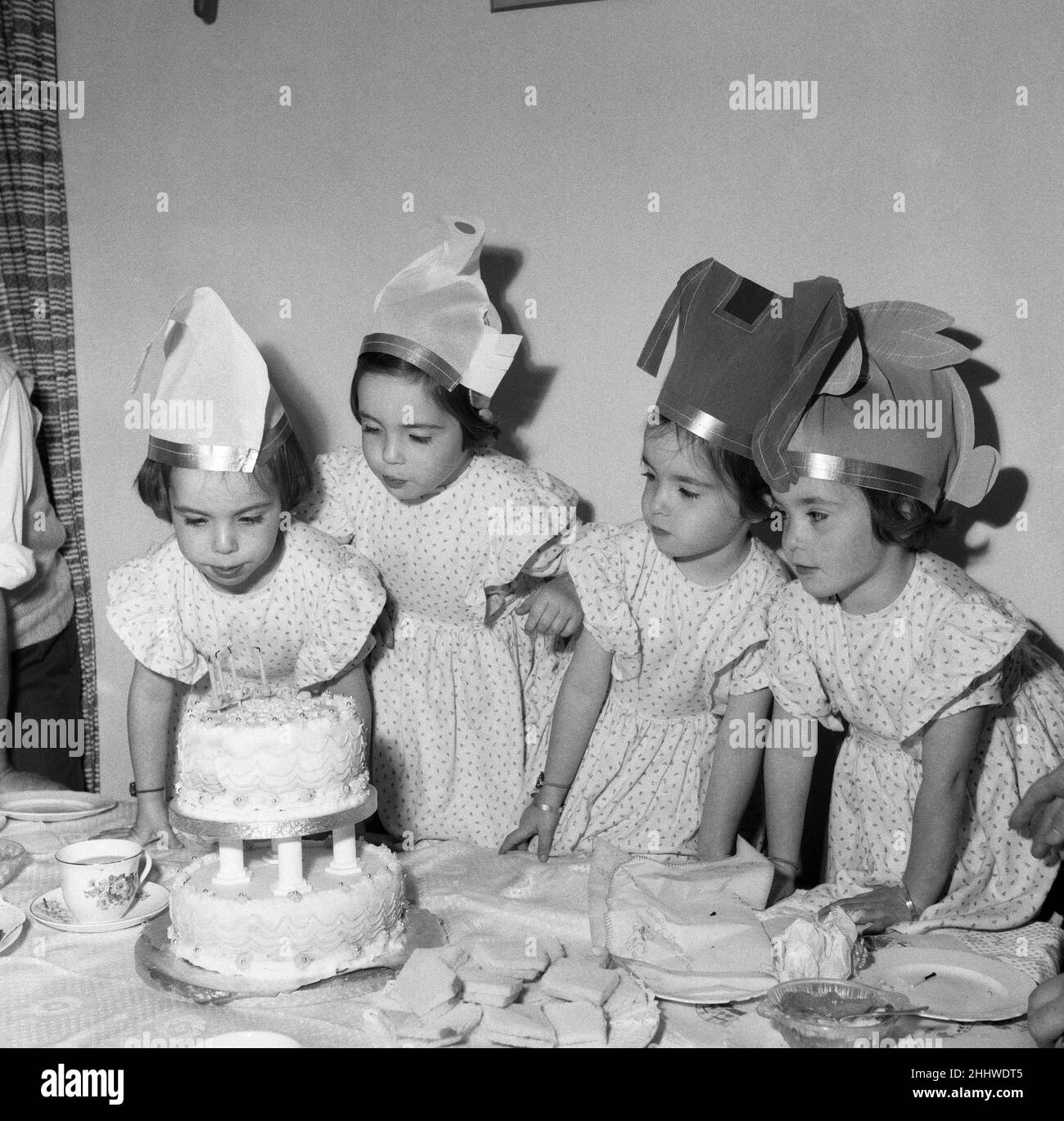 The Cole quads are 4 years old. 13th September 1954 Stock Photo - Alamy