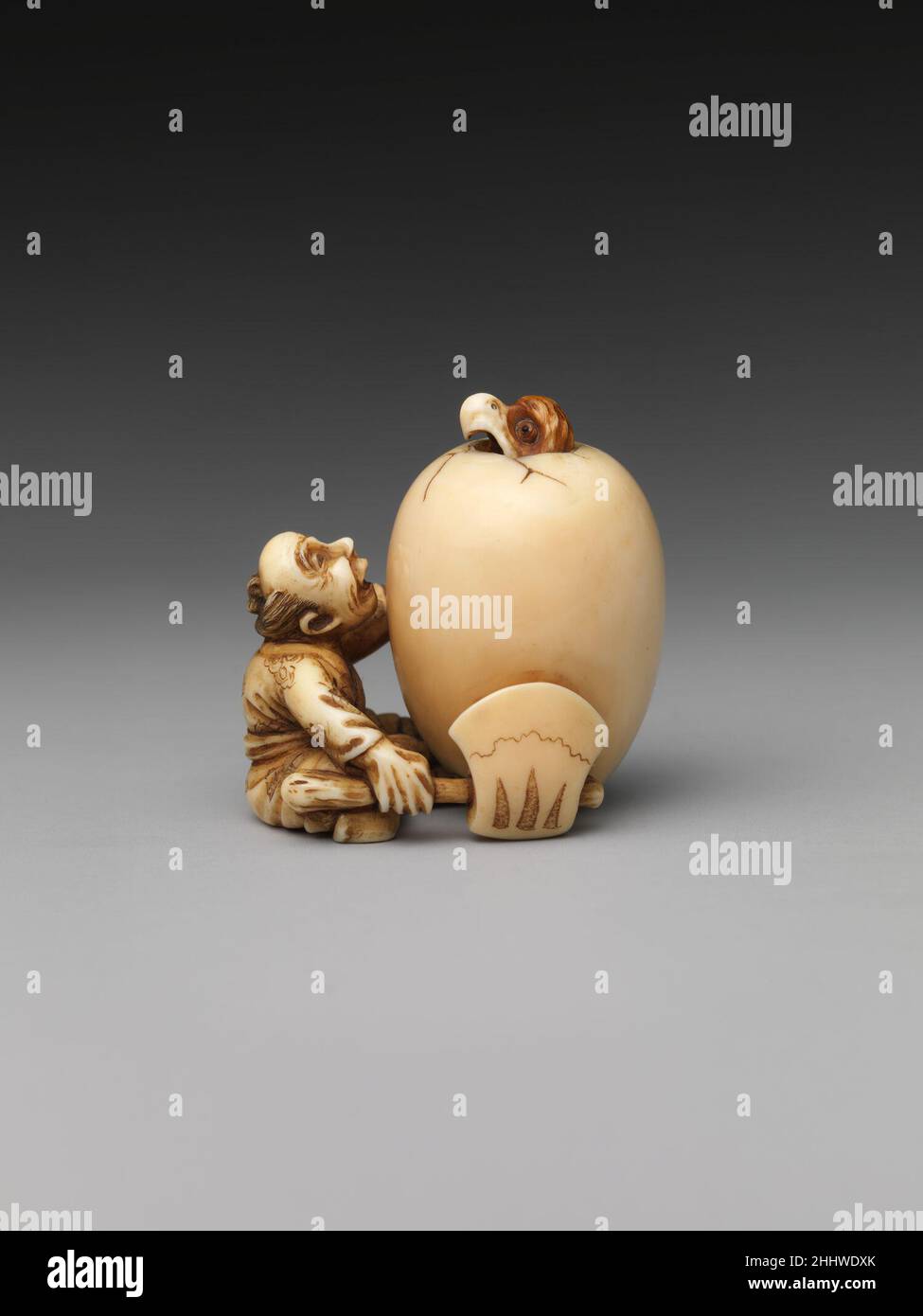 Netsuke of a Man and an Egg 19th century Japan. Netsuke of a Man and an ...