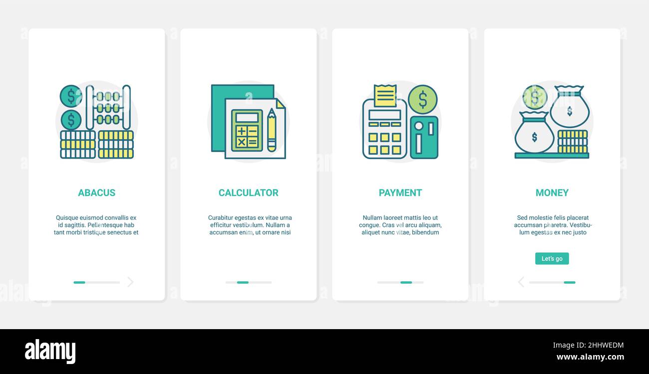 Finance methods of counting money payment vector illustration. UX, UI ...