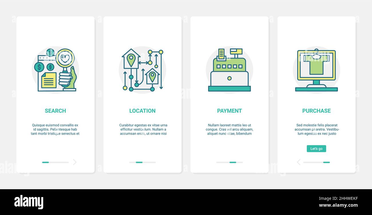 Online commerce, ordering and payment technology vector illustration ...