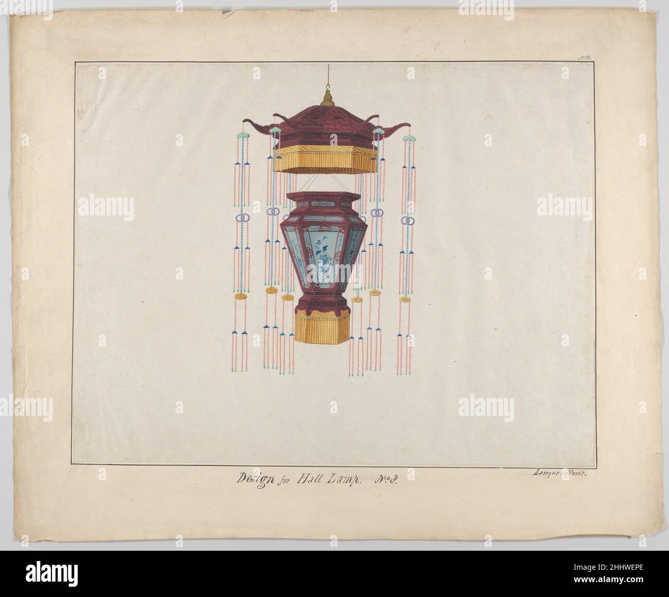 Design for a Hall Lamp ca. 1800–1810 Lamqua Chinese Design for a hall ...
