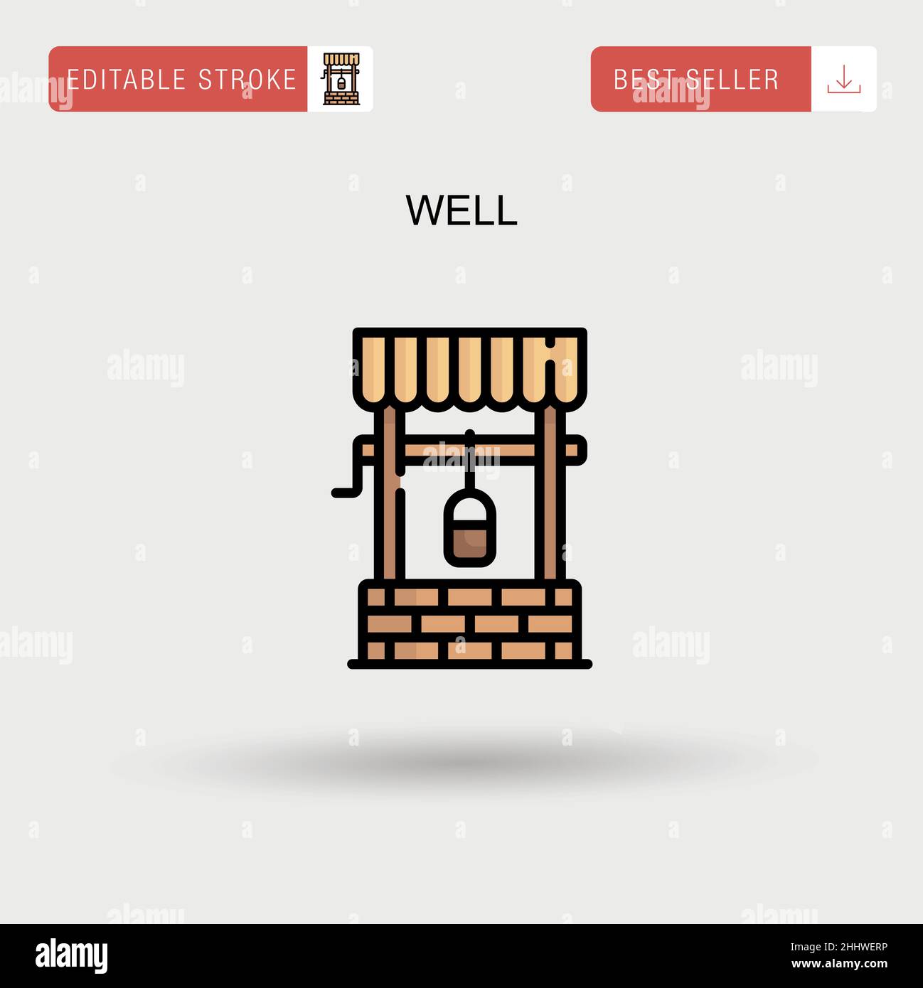 Woman at the well icon Stock Vector Images - Alamy