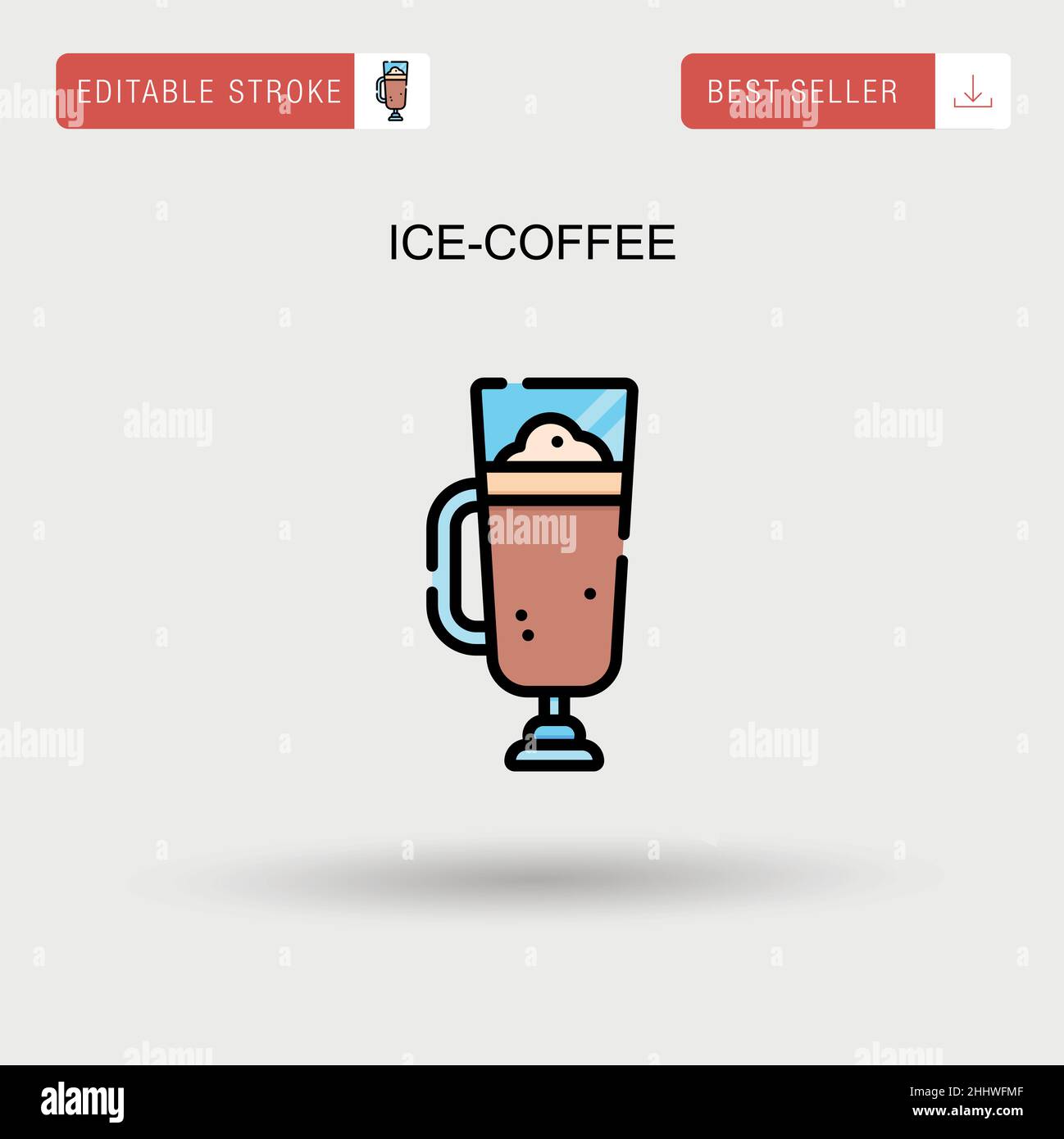 Ice-coffee Simple vector icon Stock Vector Image & Art - Alamy