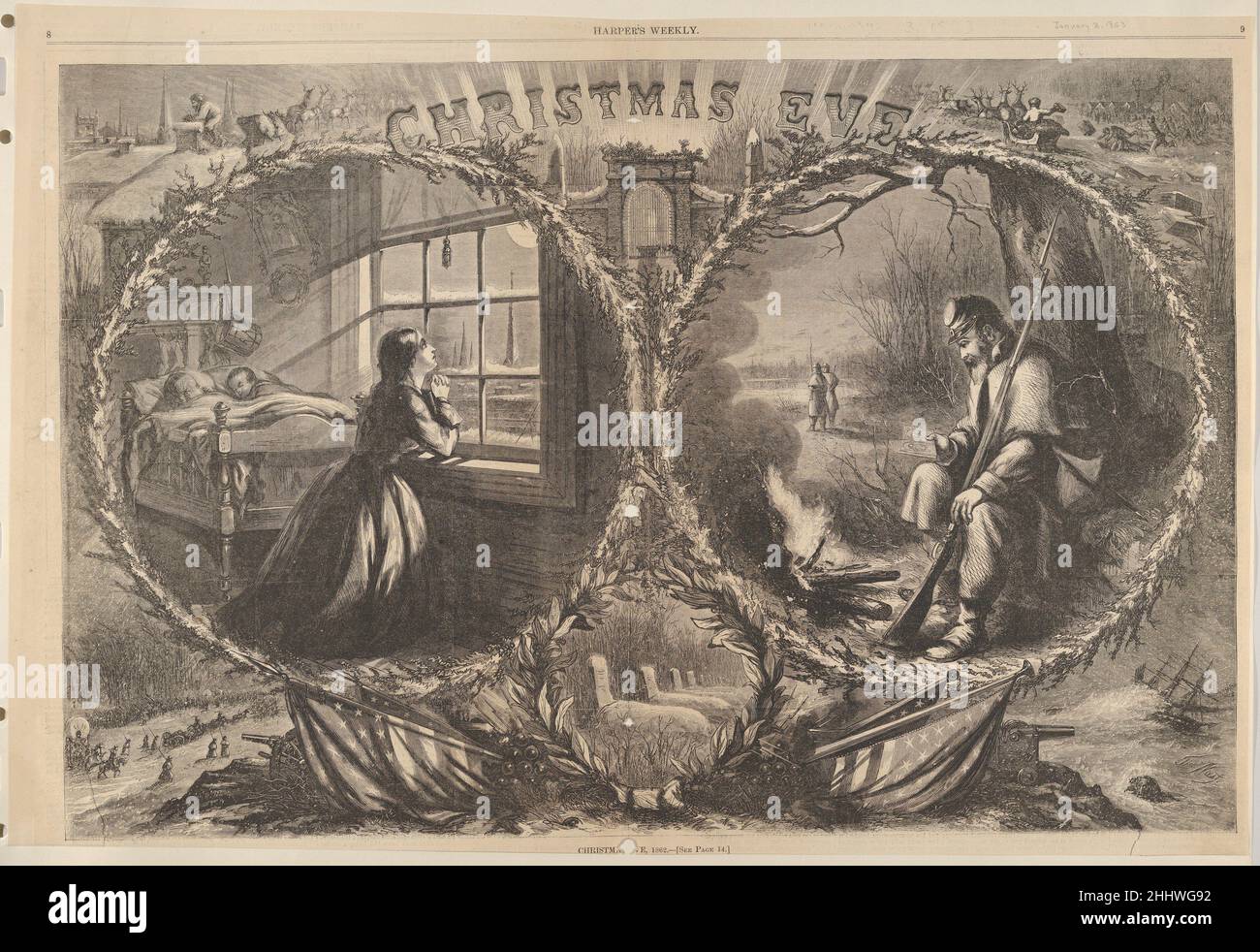 Thomas nast santa claus 1862 hi-res stock photography and images - Alamy