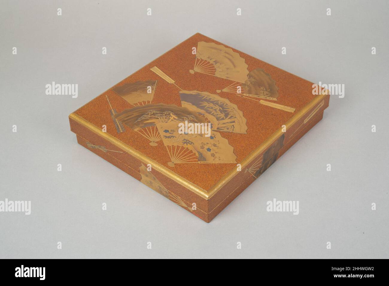Writing Box (Suzuribako) with Design of Fans 17th century Japan ...