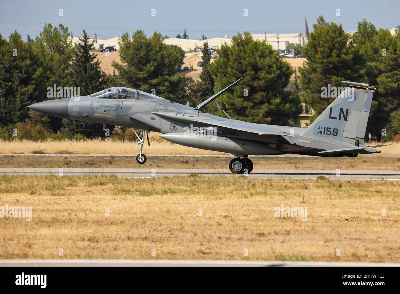 Athens, Greece. 5th Sep, 2021. A military airplane is seen landing ...