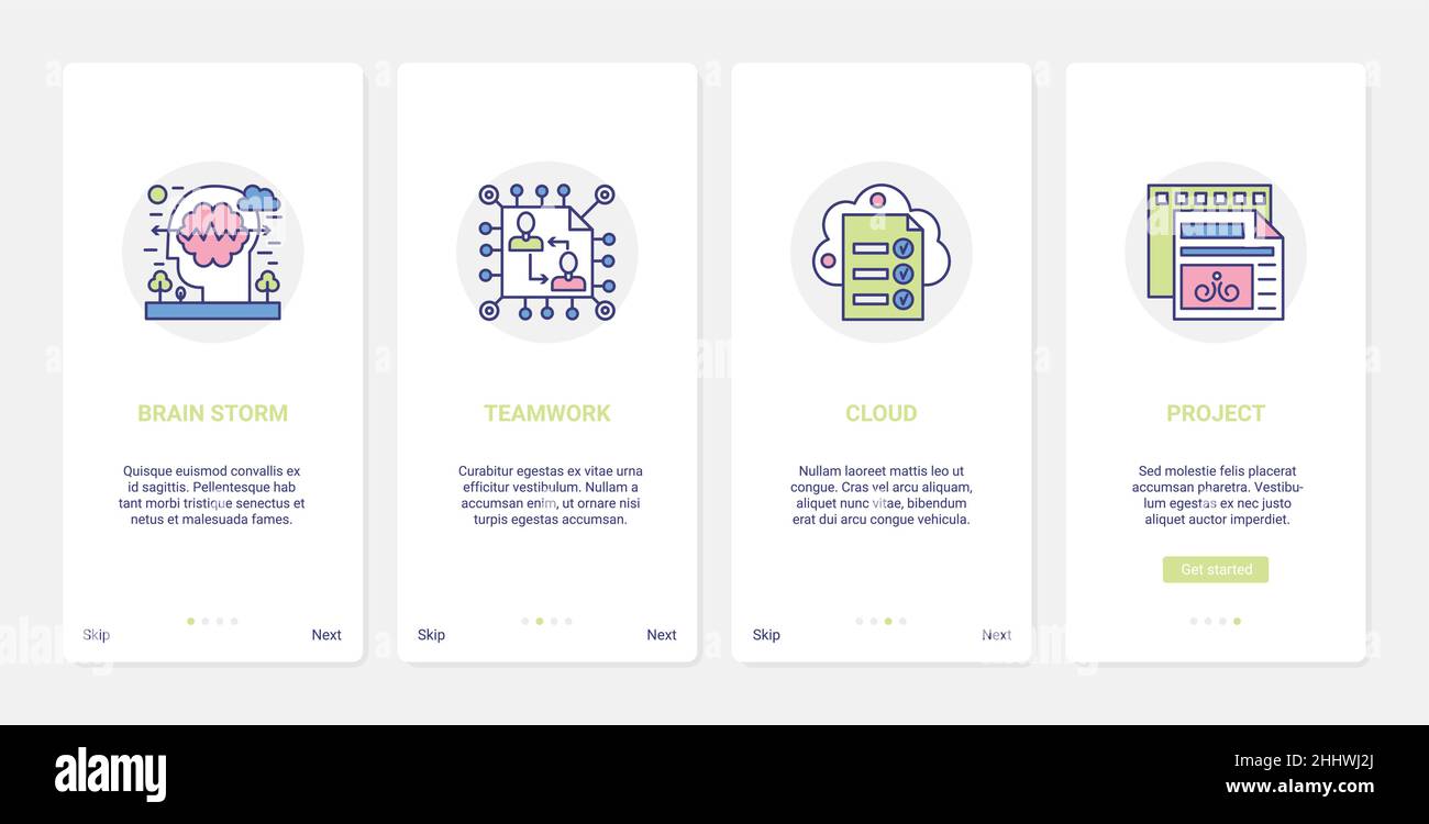 Brainstorm Teamwork Creative Process Vector Illustration Ux Ui Onboarding Mobile App Page