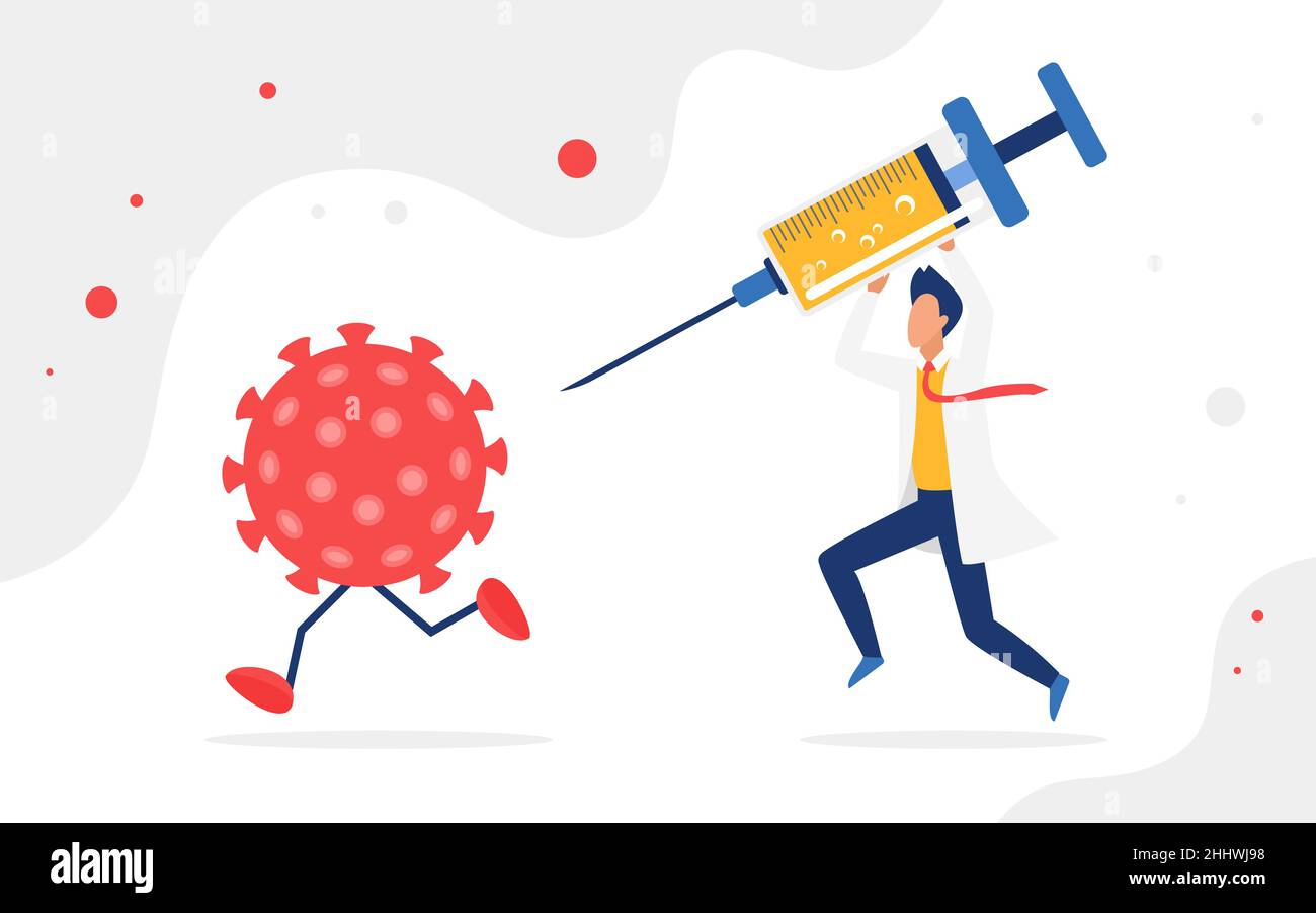 Fight coronavirus, vaccination concept vector illustration. Cartoon ...