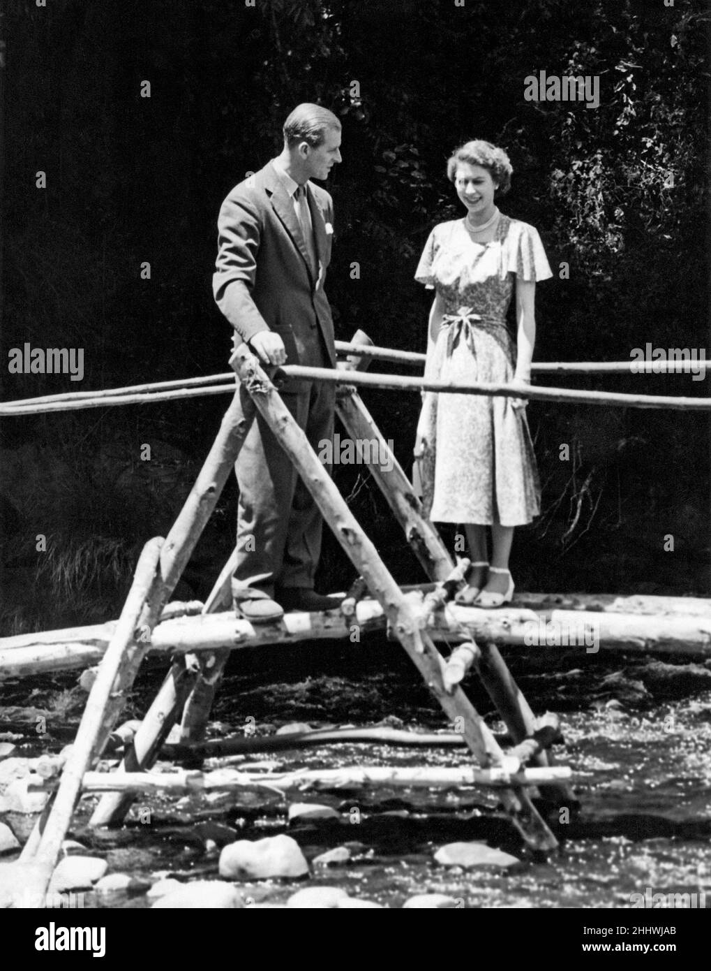 Queen Elizabeth II, Princess Elizabeth with the Duke of Edinburgh at ...