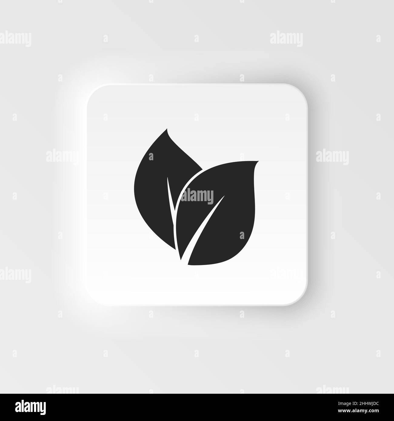 Leaf neumorphic icon vector, Forest, wild, wildlife neumorphic icon ...