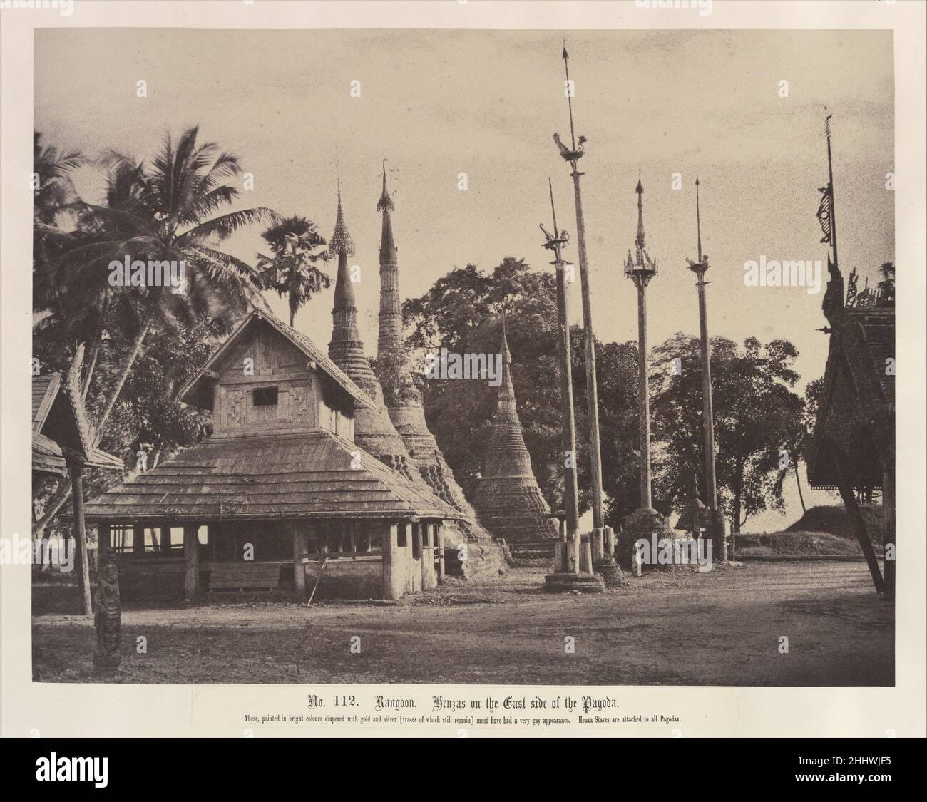 Rangoon: Henzas on the East Side of the Shwe Dagon Pagoda November 1855 ...
