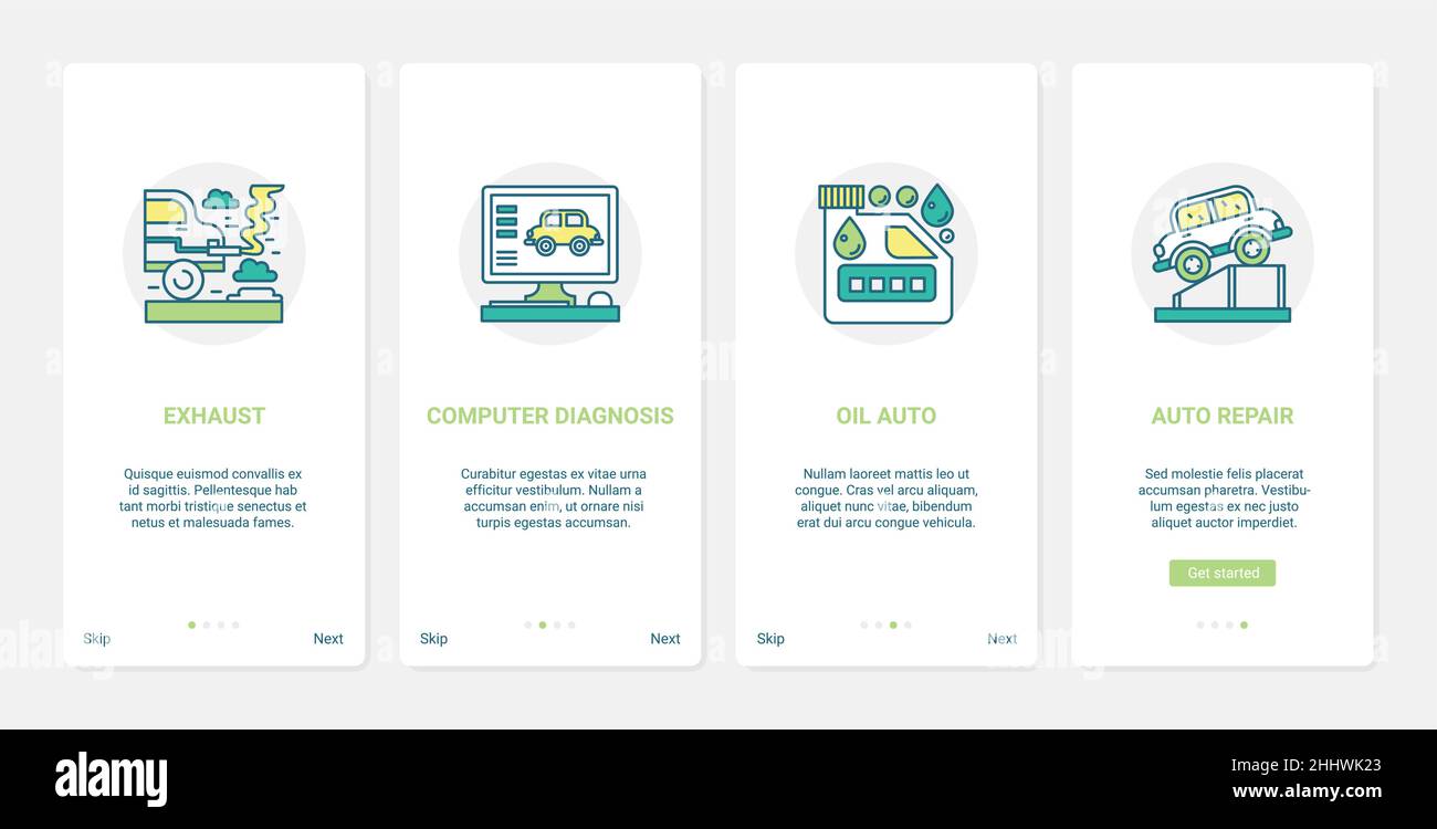 Car vehicle garage repair service vector illustration. UX, UI ...