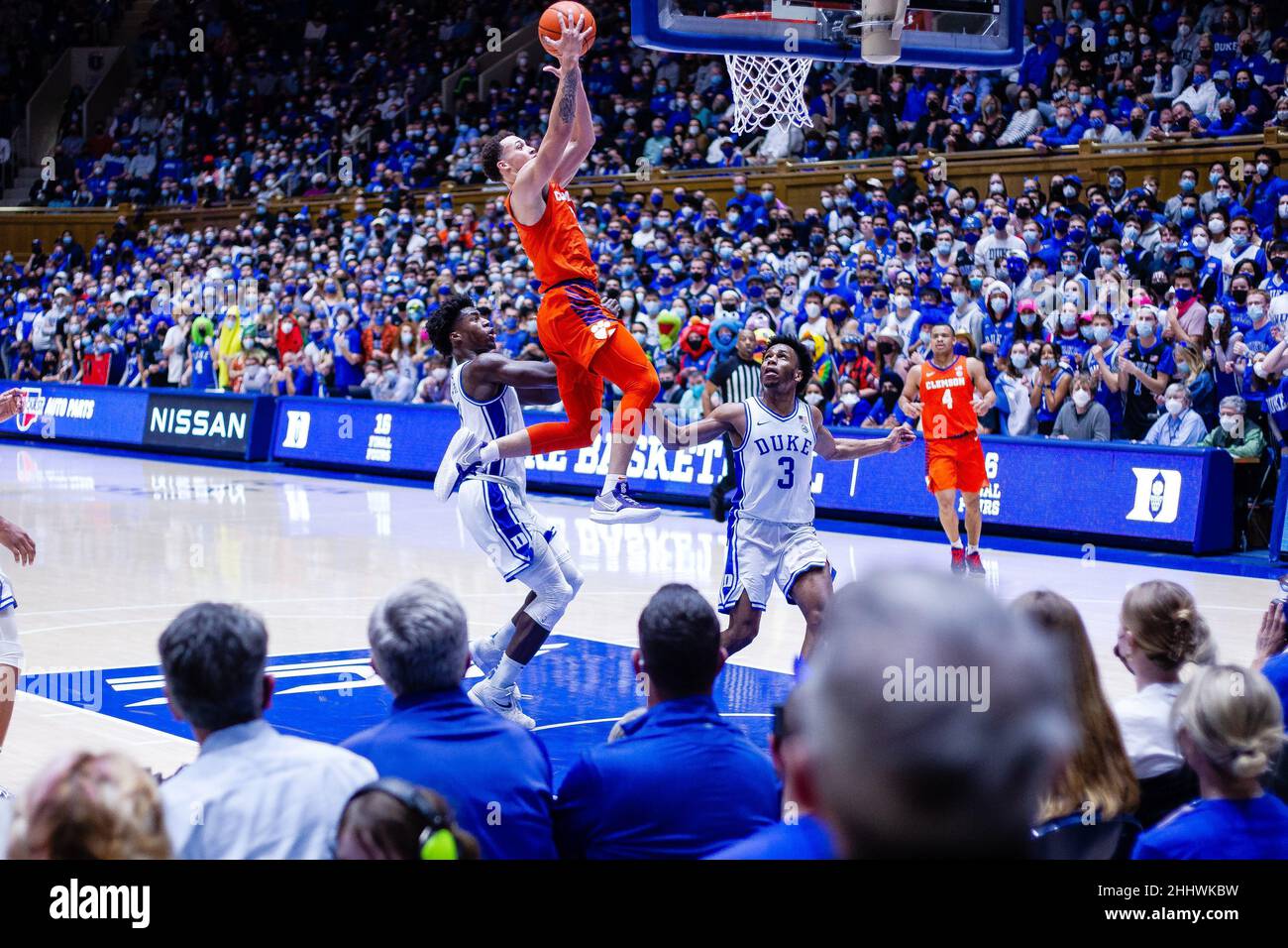 January 25, 2022: Clemson Tigers guard Chase Hunter (3) goes for the ...