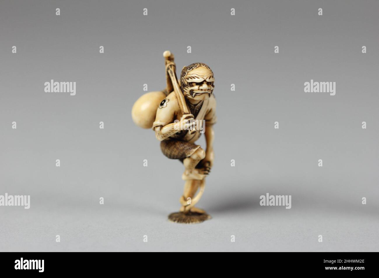 Netsuke of a Demon Carrying a Gourd on His Back 19th century Japan ...