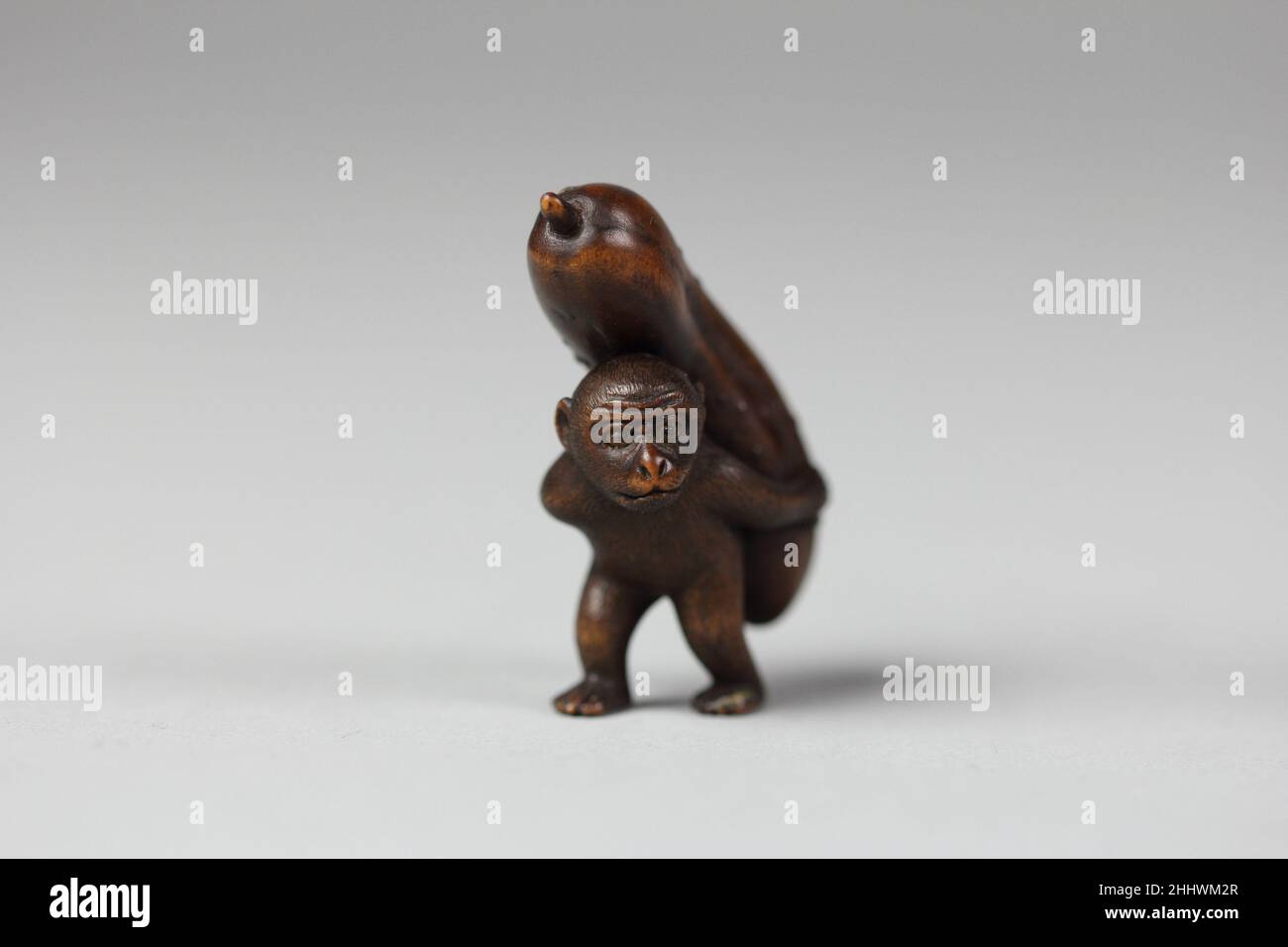 Netsuke of Monkey Carrying a Cucumber on His Back 19th century Japan ...