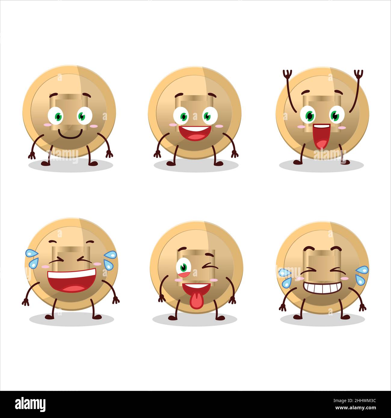 Cartoon character of chinese coin with smile expression. Vector ...