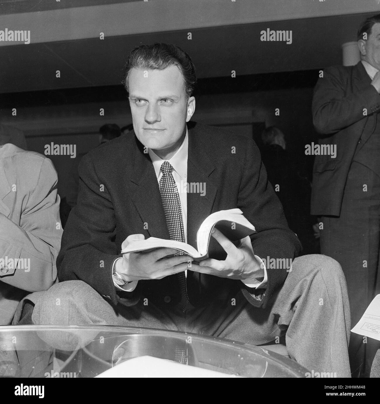 American evangelist Billy Graham pictured upon arrival at Southampton ...