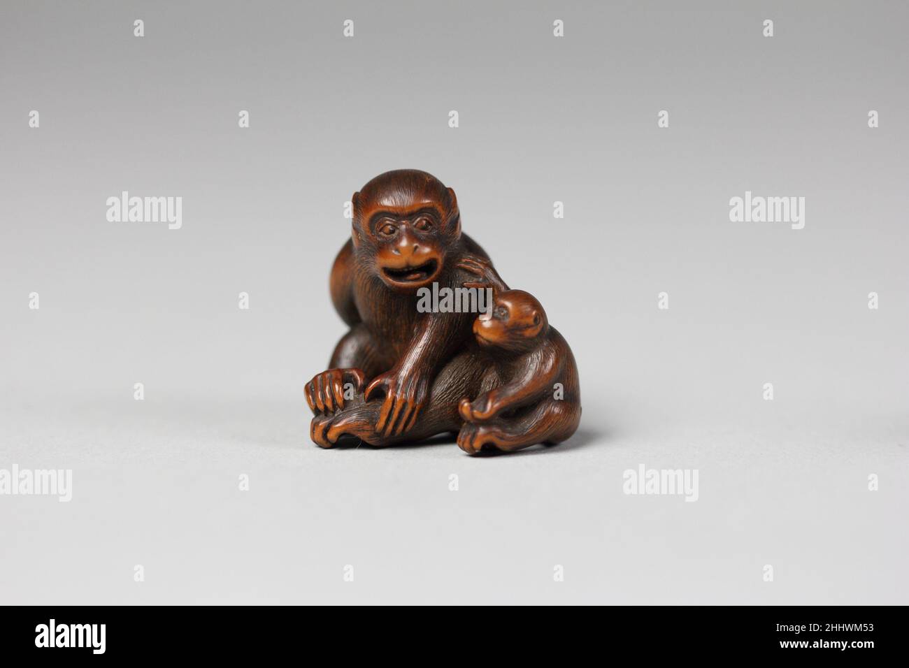 Netsuke of Monkey and Young 19th century Japan. Netsuke of Monkey and ...