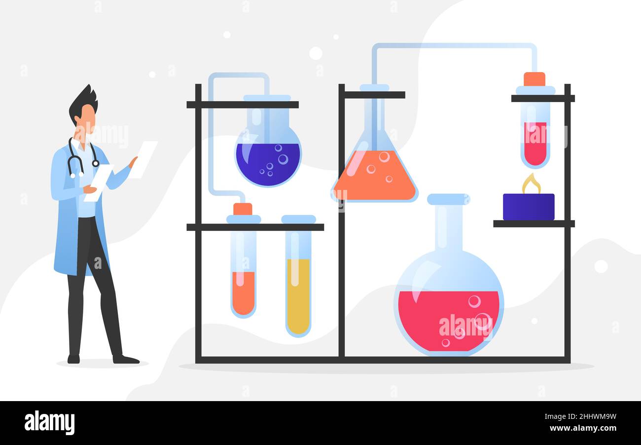Vaccine development in scientific laboratory, medicine science ...
