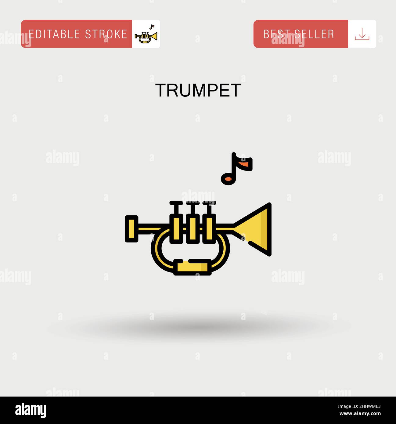 Golden yellow trumpet Stock Vector Images - Alamy