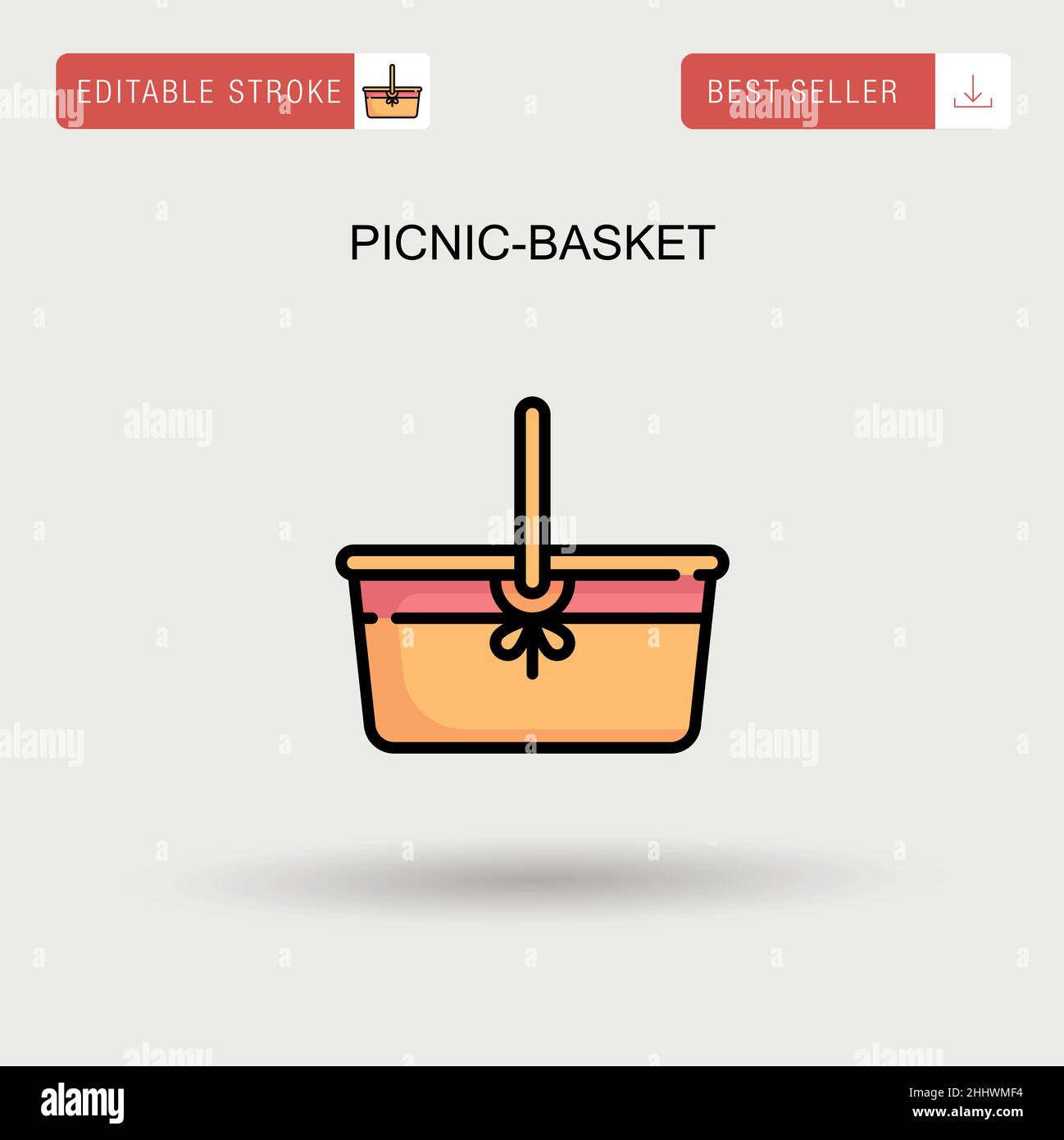 Picnic basket fresh bread Stock Vector Images - Alamy