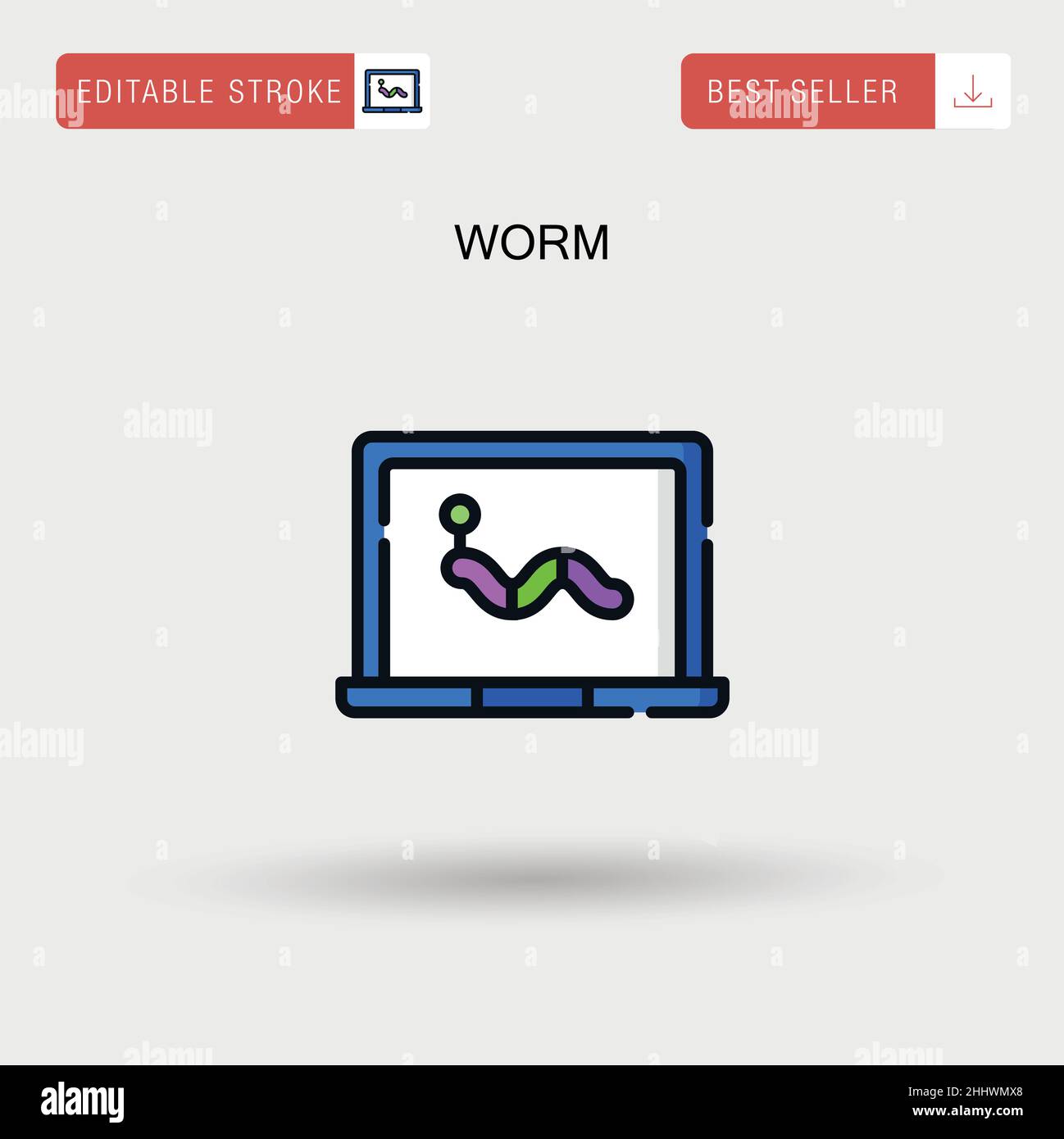 Worm Simple vector icon Stock Vector Image & Art - Alamy