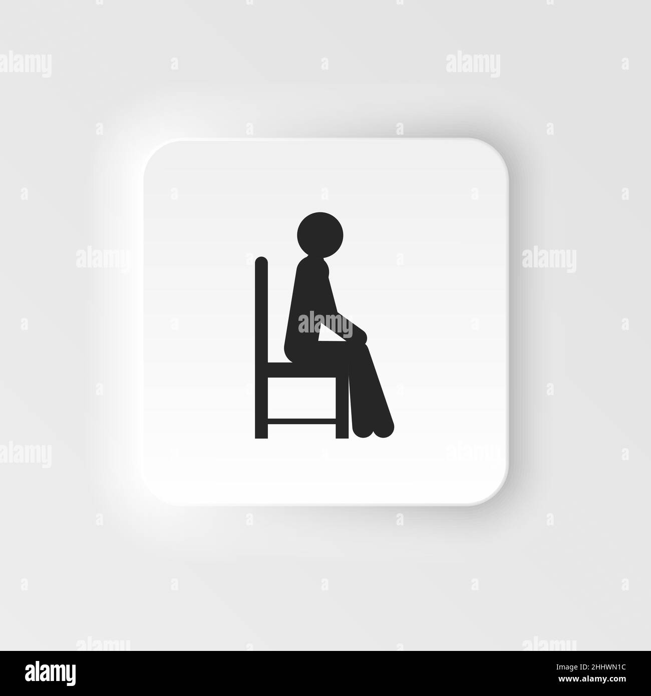 sit down neumorphic icon vector , sit down trendy filled neumorphic ...