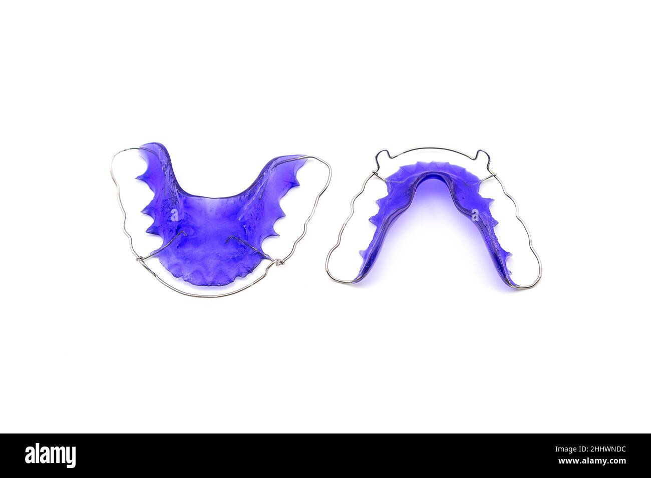 Blue dental braces retainer isolated on white background Stock Photo ...
