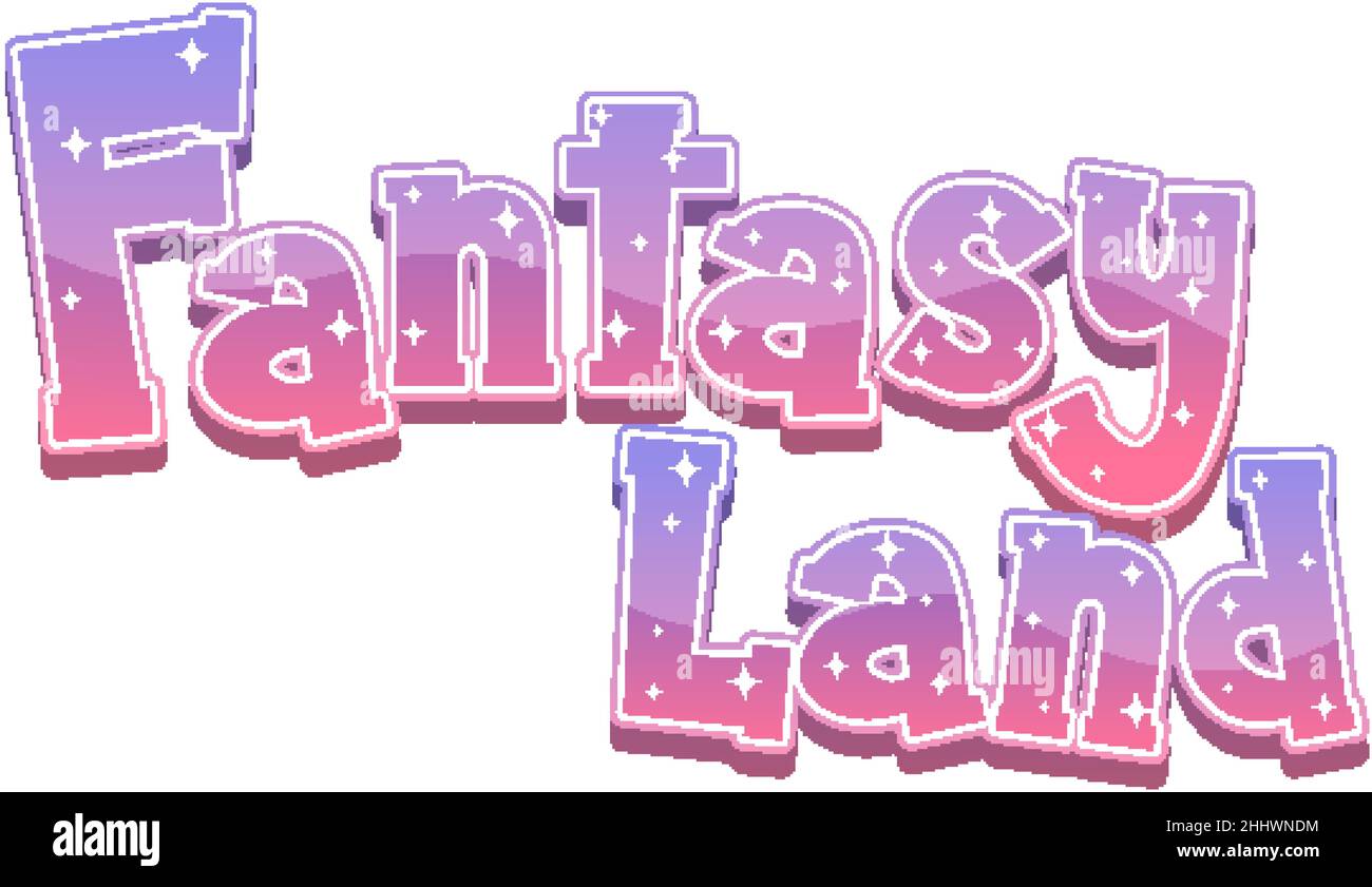 Fantasy Land text word with pink gradient illustration Stock Vector ...