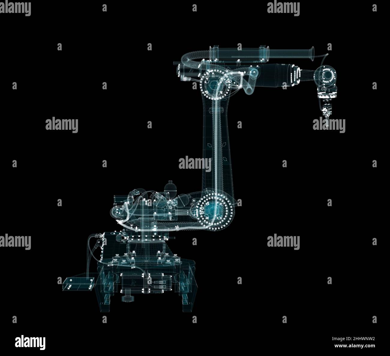 Industrial Robotic Arms Hologram. Interface element Stock Photo - Alamy