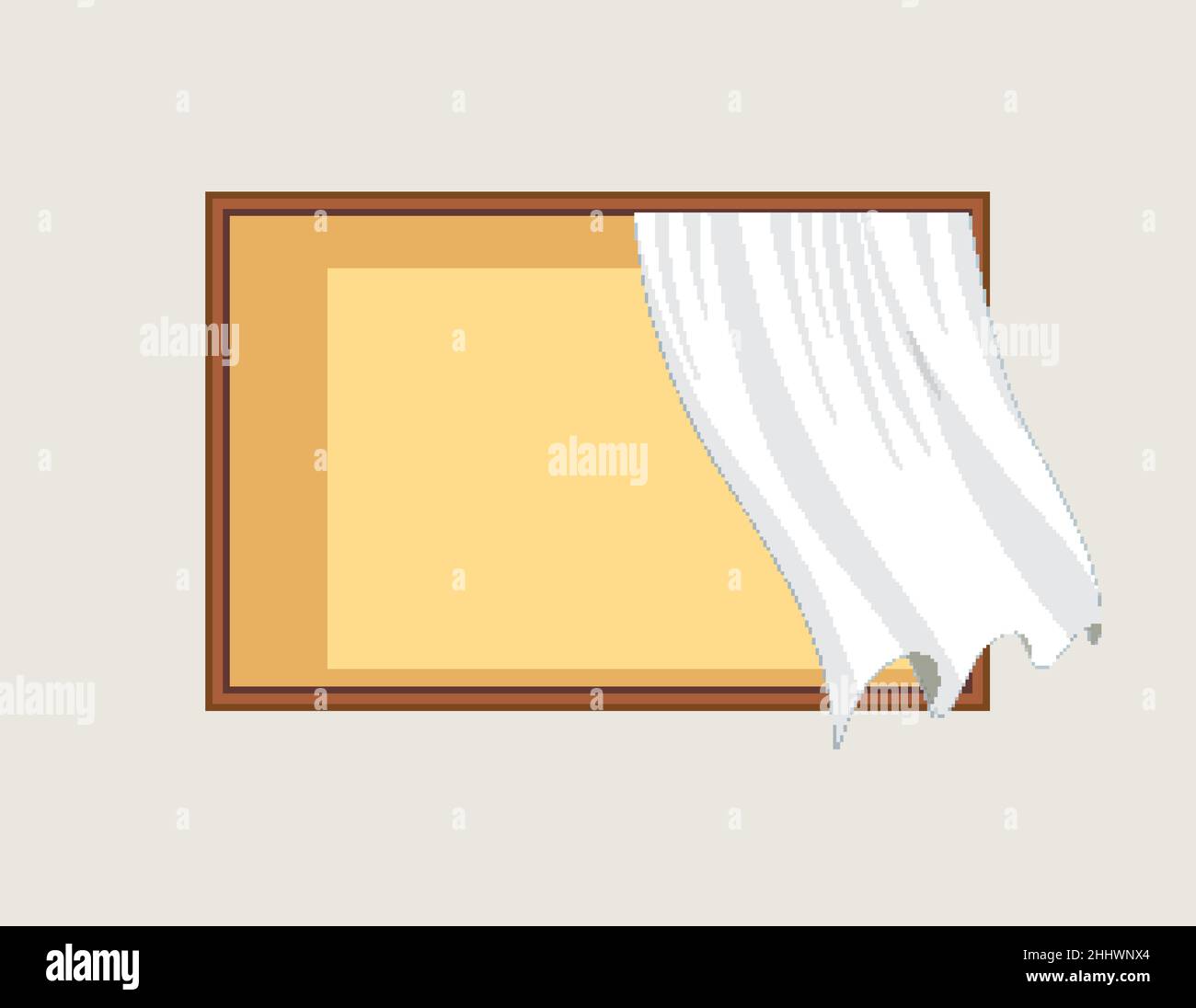 Simple window with white curtain illustration Stock Vector Image & Art ...