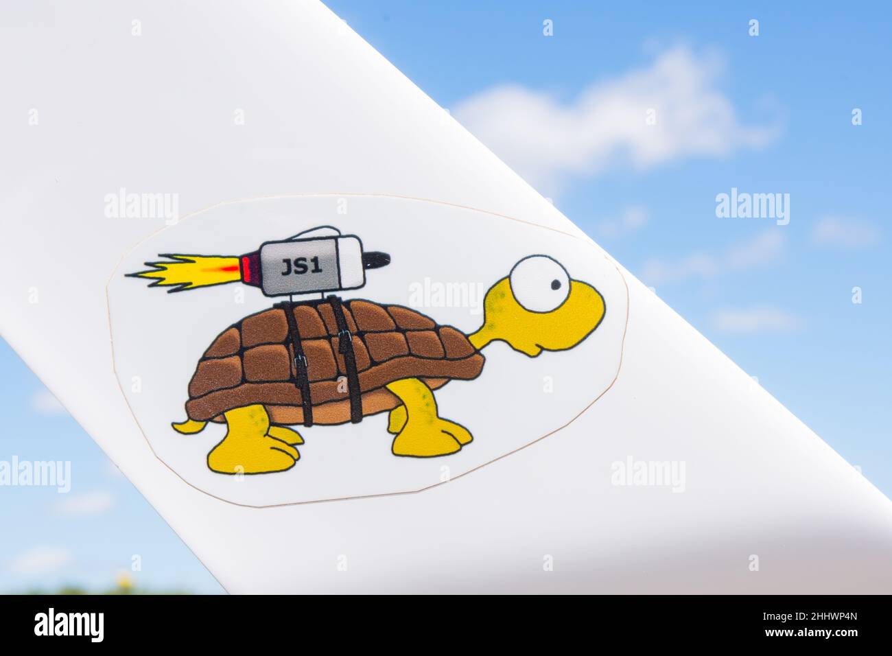 Jet propelled tortoise decal on wing tip of Jonkers JS1 Revelation ...