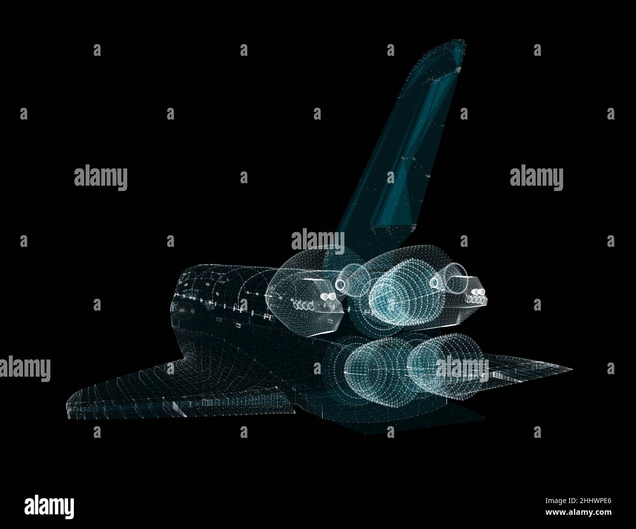 Abstract space shuttle of particles Stock Photo - Alamy