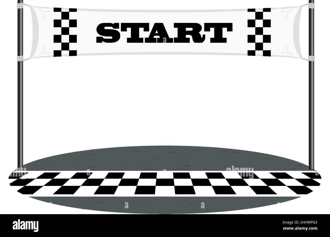 Race line with start banner isolated illustration Stock Vector Image ...