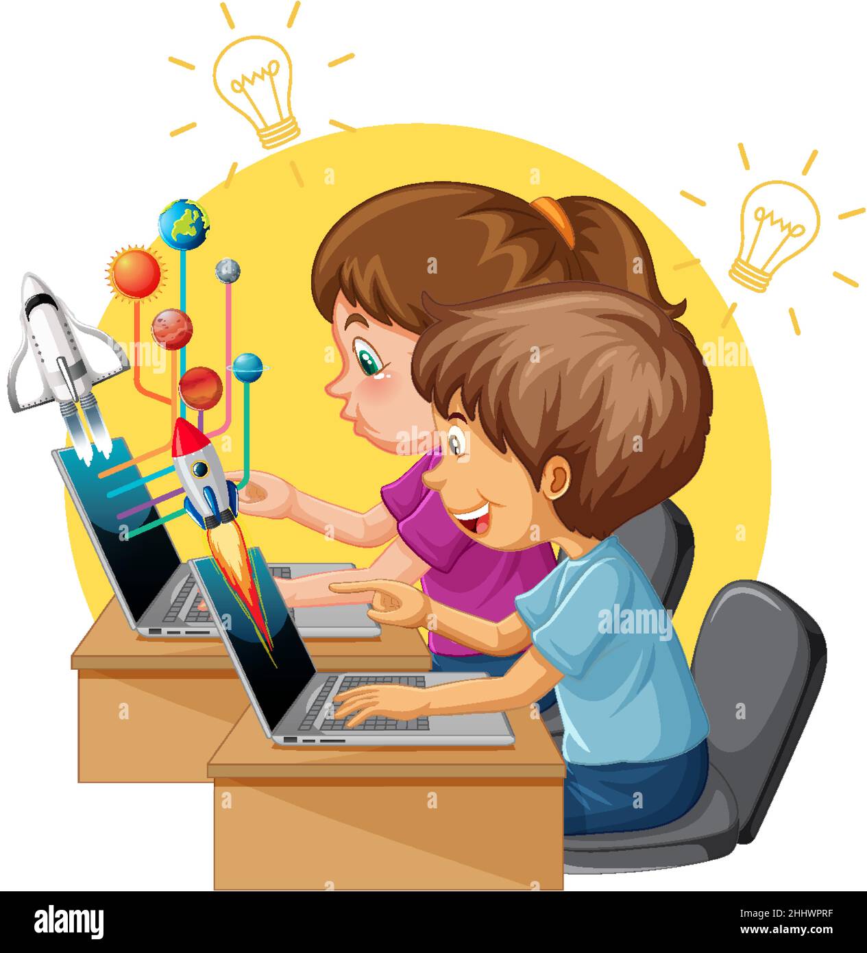 Computer Clip Art For Kids Child With Laptop Vector Art, Icons, And
