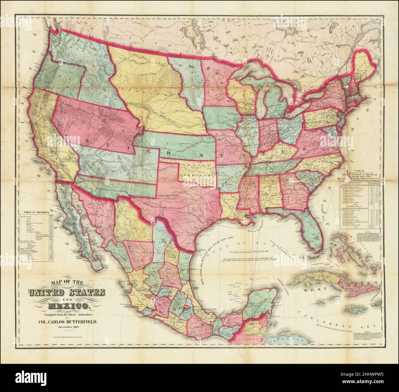 Map of the united states of mexico hi-res stock photography and images ...