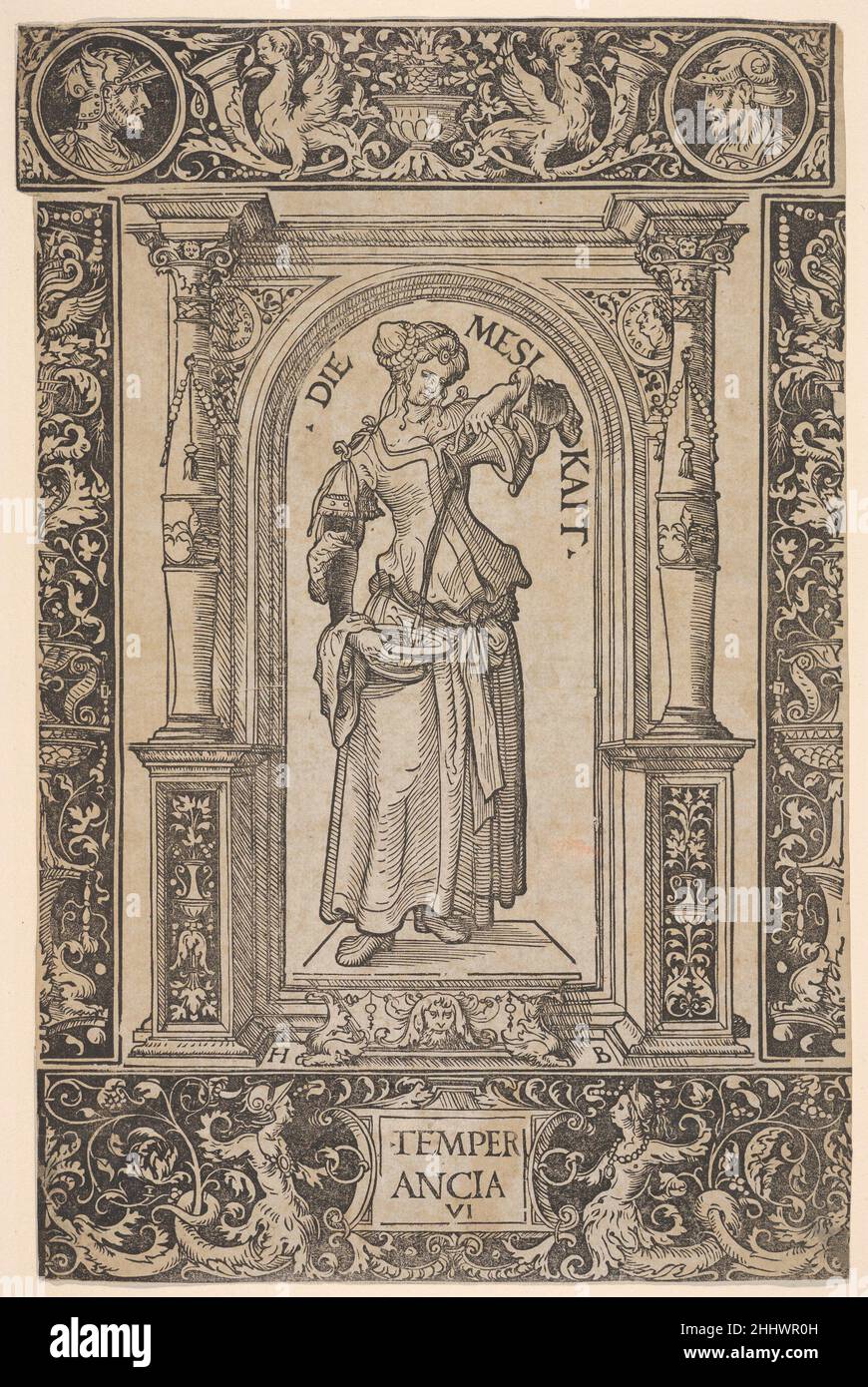 Temperance (Die Mesikait), from "The Seven Virtues" Hans Burgkmair ...