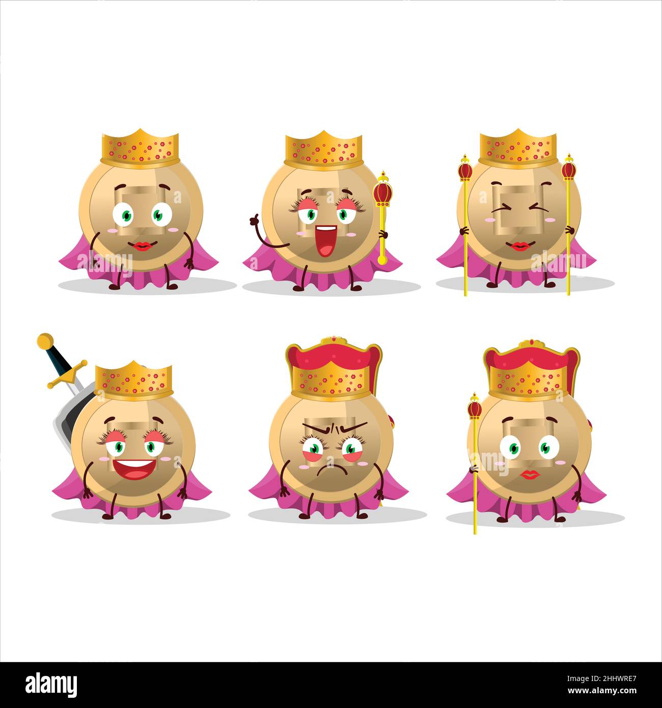 Queen and her magic clothes cartoon of chinese coin wearing tiara ...