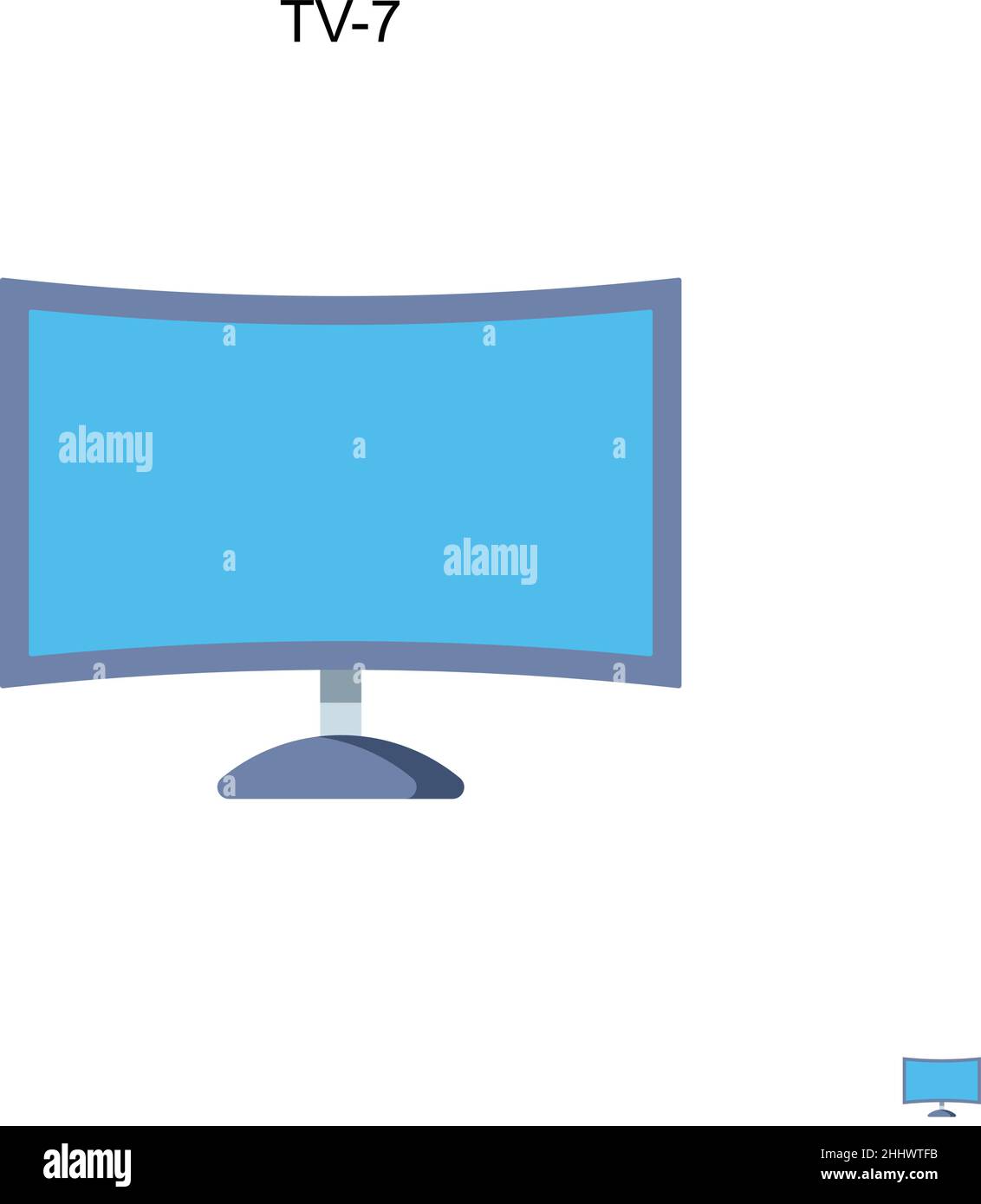 Tv-7 Simple vector icon. Illustration symbol design template for web ...