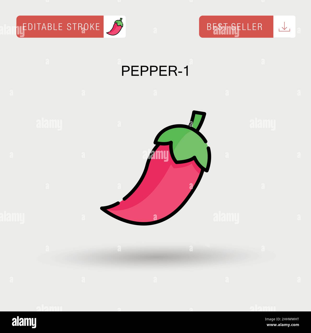 Pepper-1 Simple vector icon Stock Vector Image & Art - Alamy
