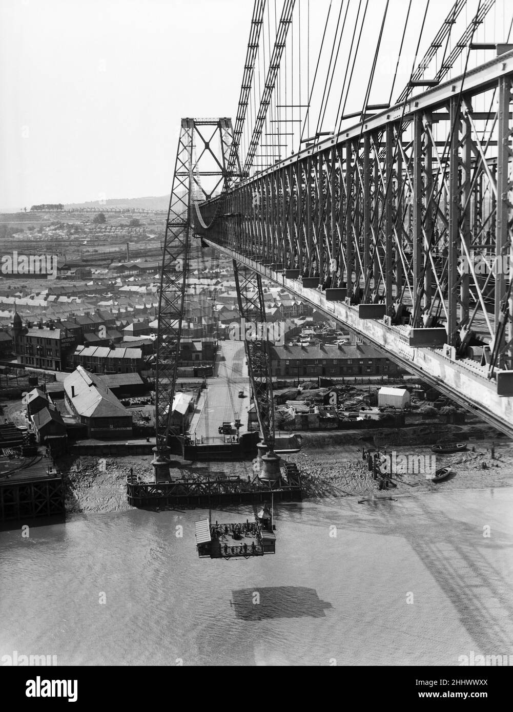 Transporter bridge river usk newport Black and White Stock Photos ...