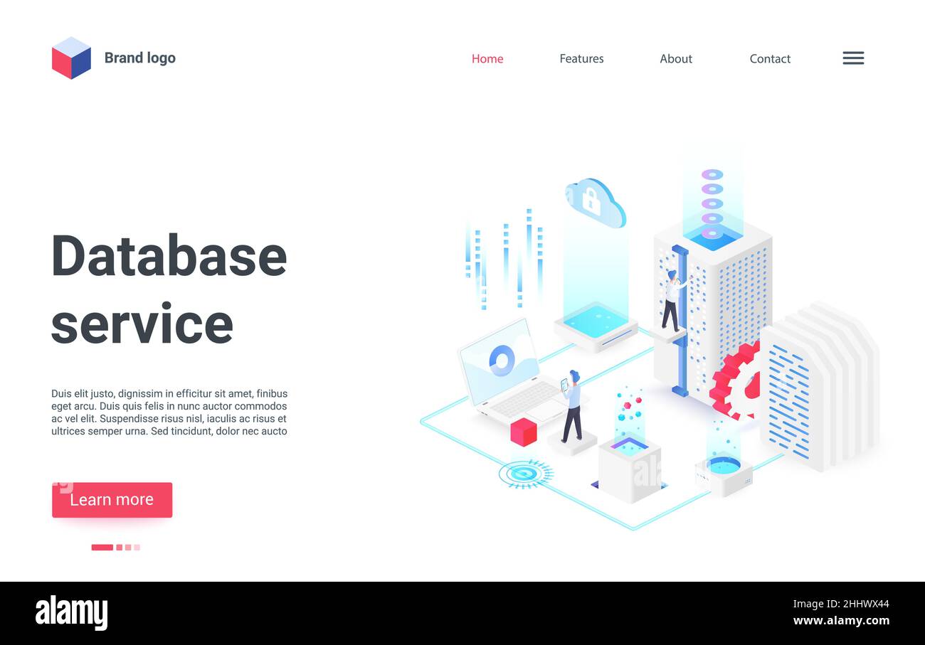 Database management service isometric vector illustration. Cartoon 3d ...