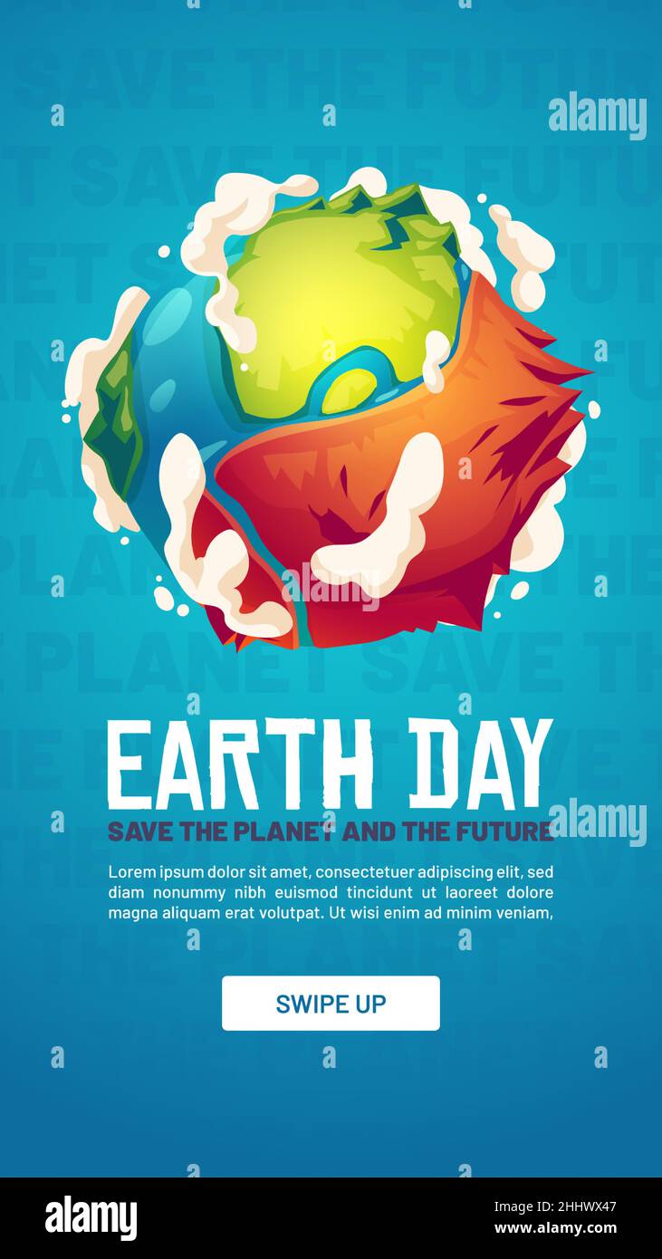 World Earth day poster. Concept of save planet environment, nature care ...