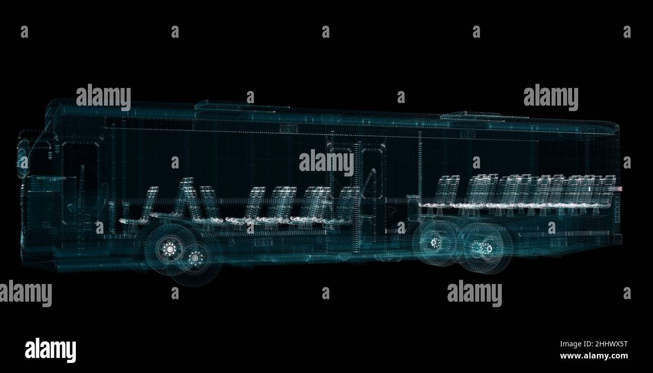 Electric Smart Bus Hologram. Transport, Eco and Technology Concept ...