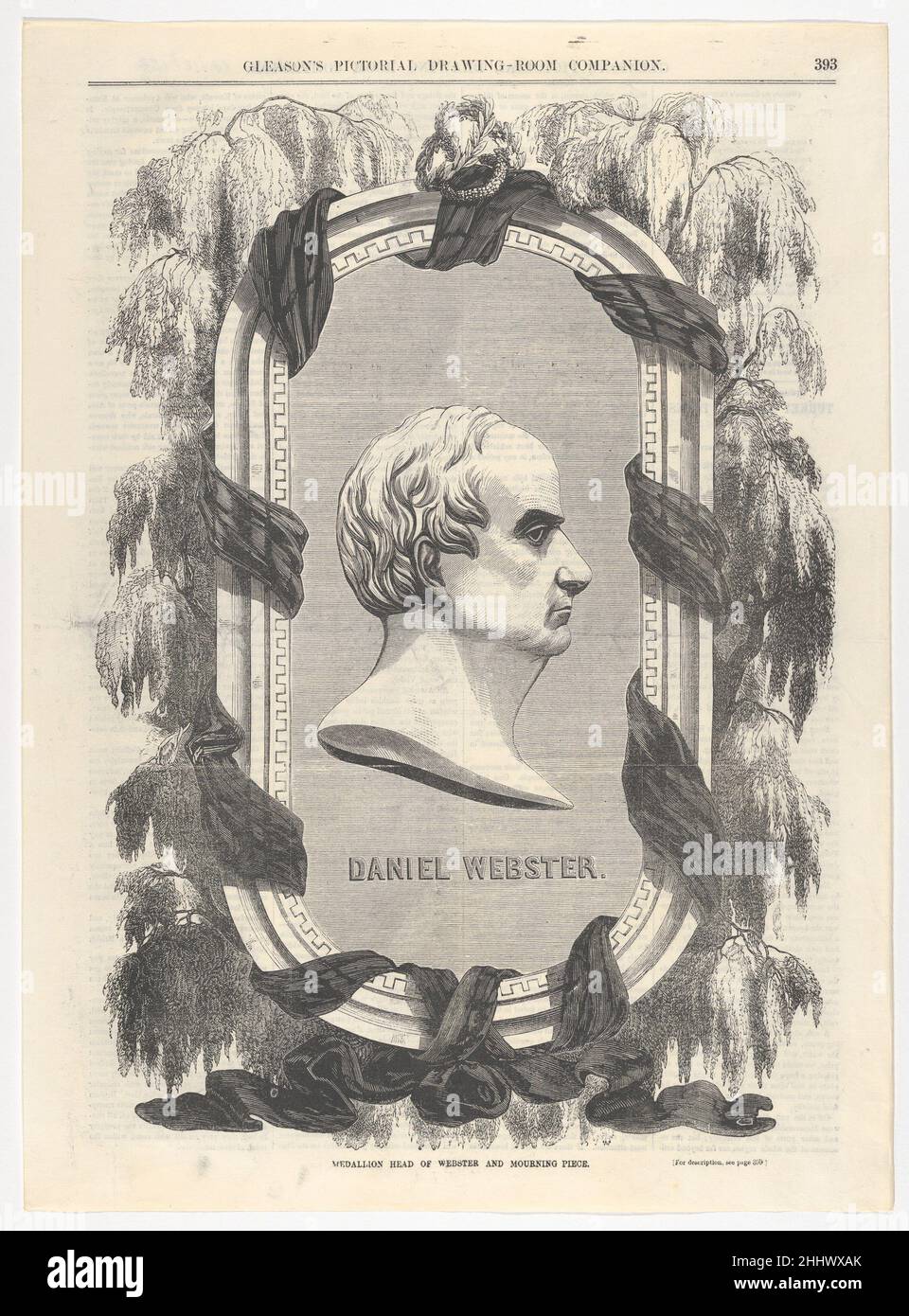 Mourning Portrait of Daniel Webster, from "Gleason's Pictorial Drawing ...