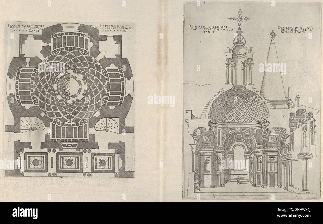 Cross sections of the Chapel at Chateau d'Anet 1607 Jacques Androuet Du ...
