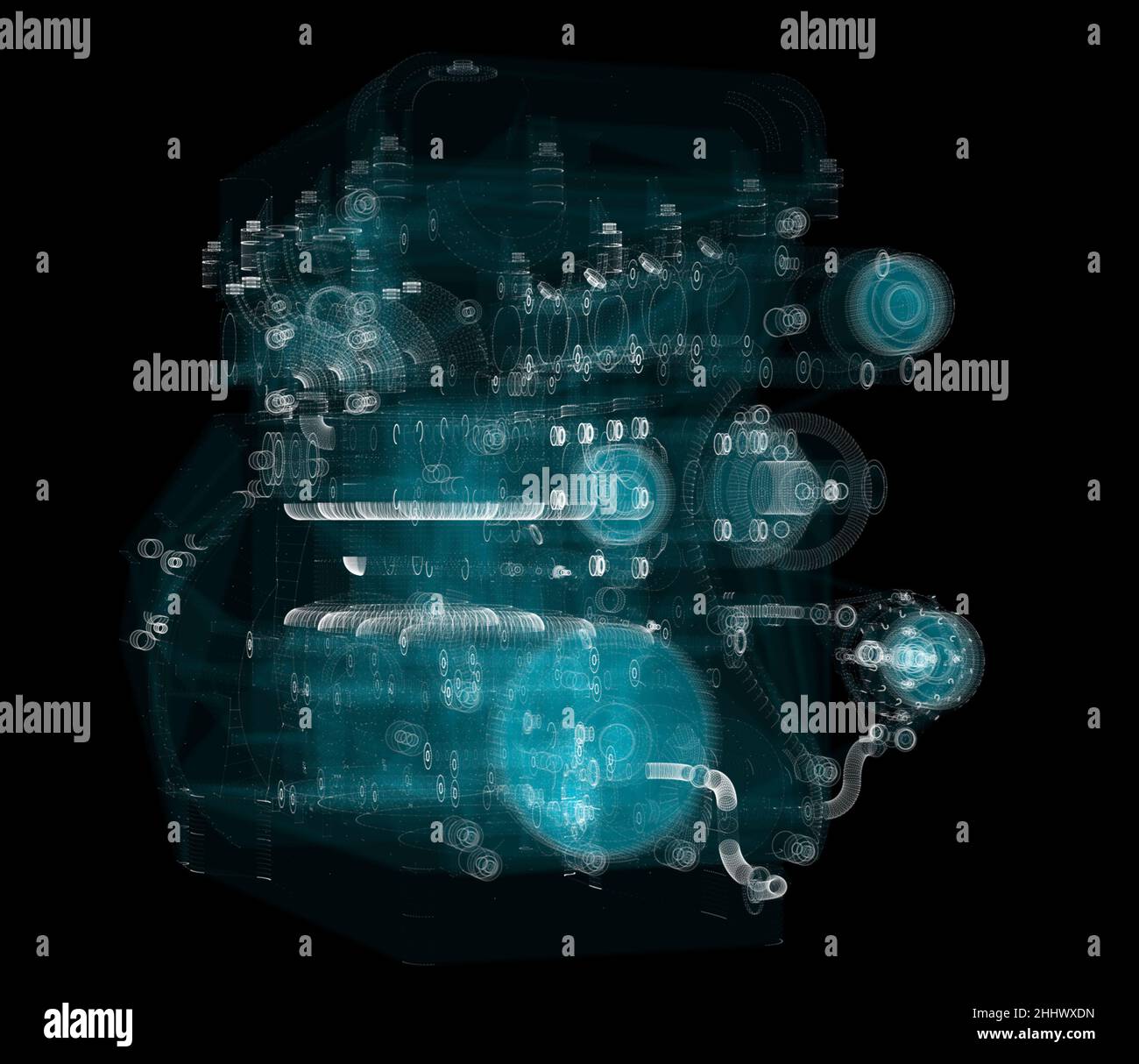 3D rendering, Holographic Particle engine Stock Photo - Alamy