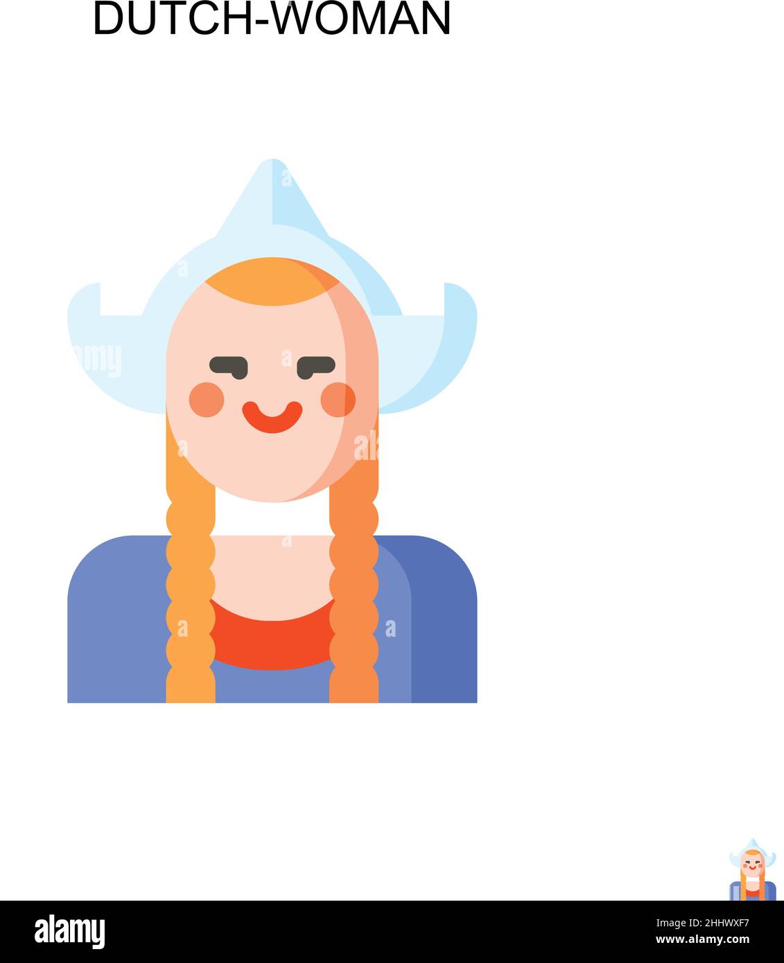 Dutch-woman Simple vector icon. Illustration symbol design template for ...