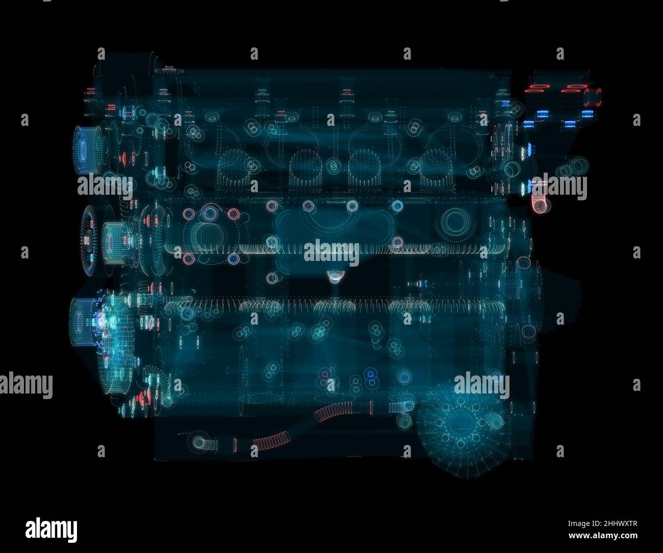 3D rendering, Holographic Particle engine Stock Photo - Alamy