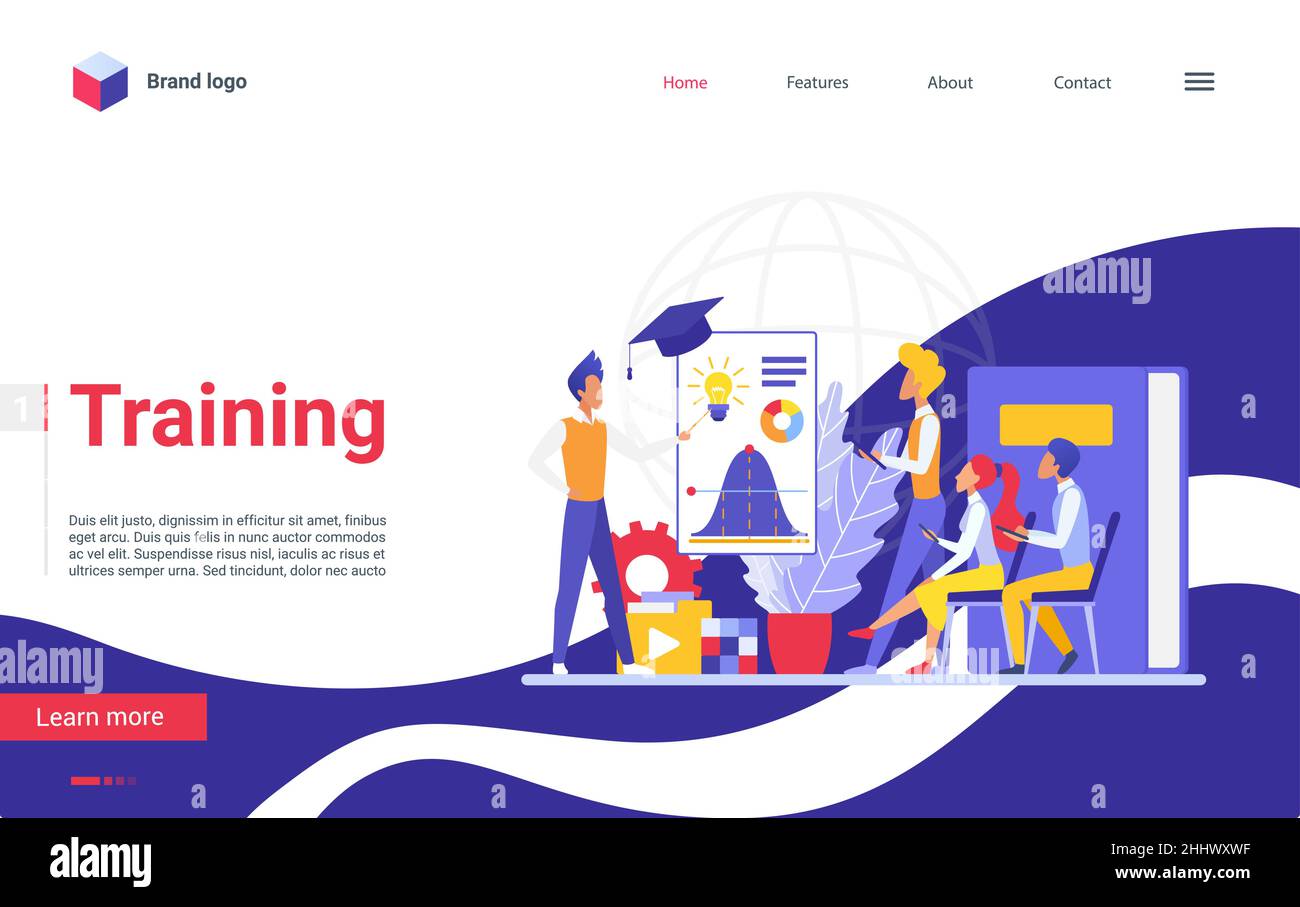 Training business people vector illustration. Cartoon businessman ...